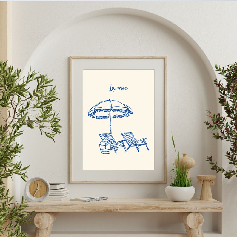 La Mer Art Print, French Quote Art Poster, Beach Art Print, Coastal ...