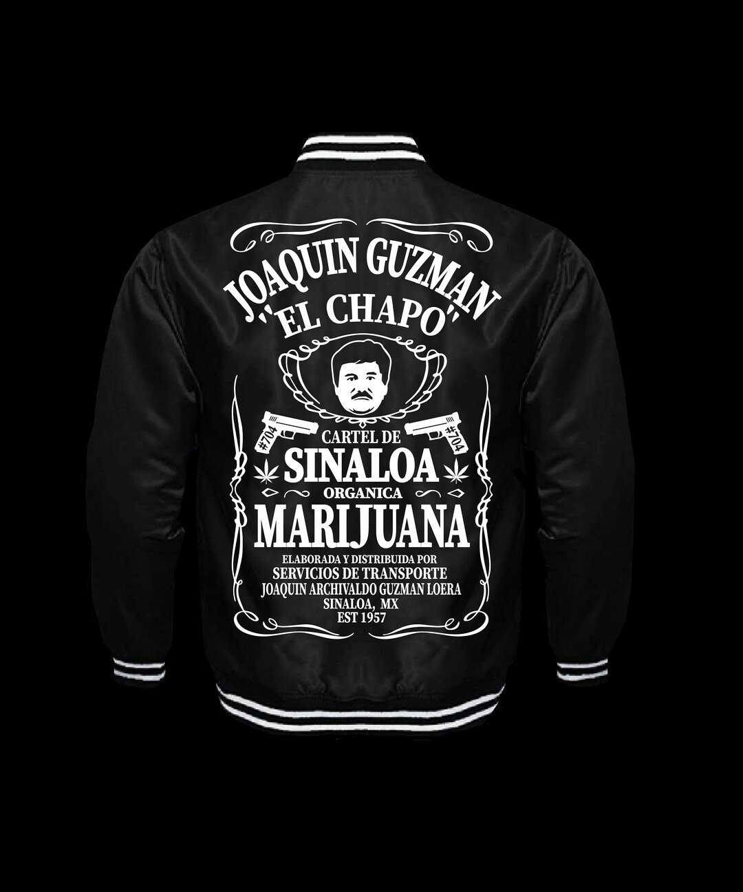 El Chapo Guzman Unisex Satin Baseball Jacket Striped Trim or T Shirt - Etsy