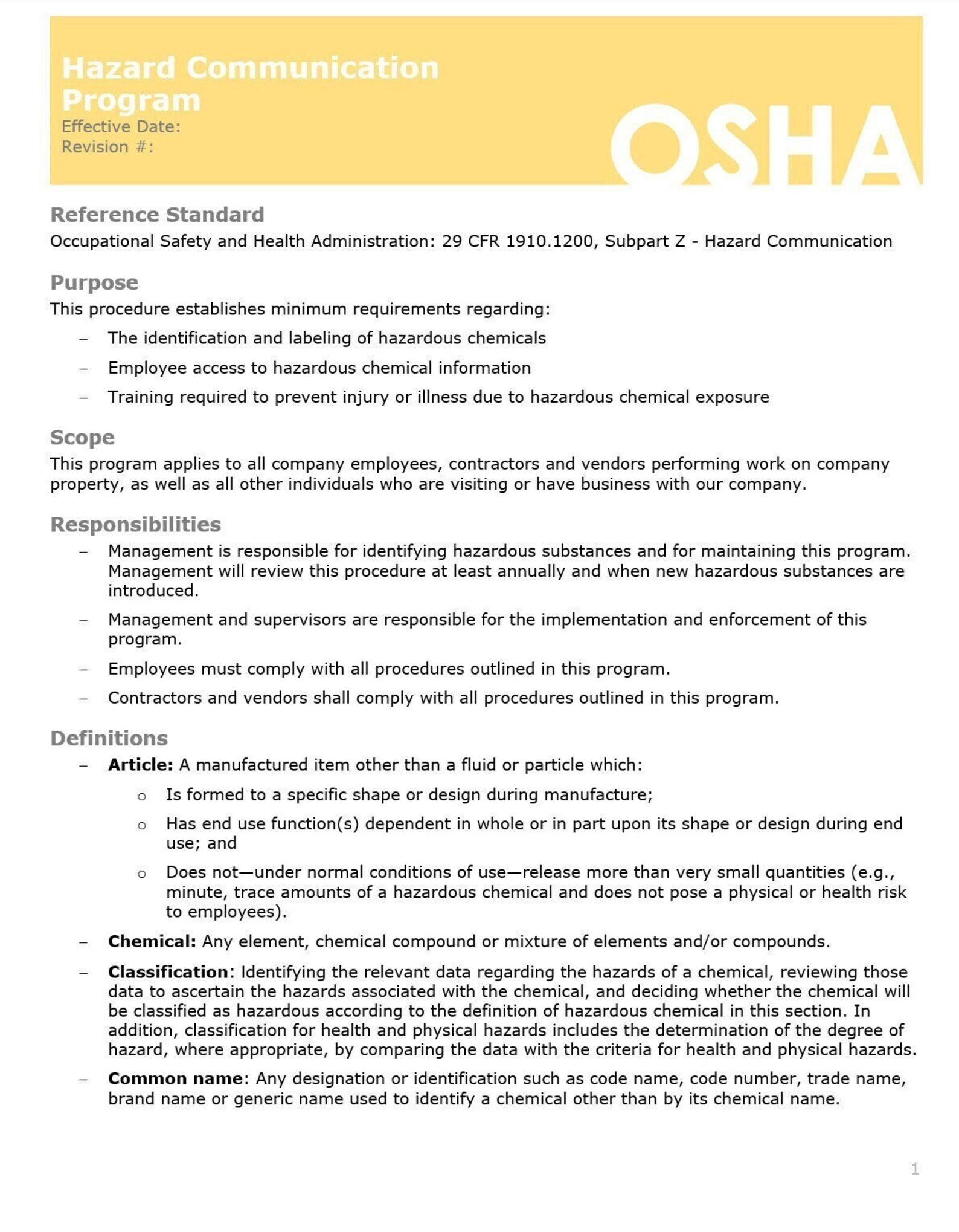 Hazard Identify Form Hazard Communication Template Data Safety Sheets ...