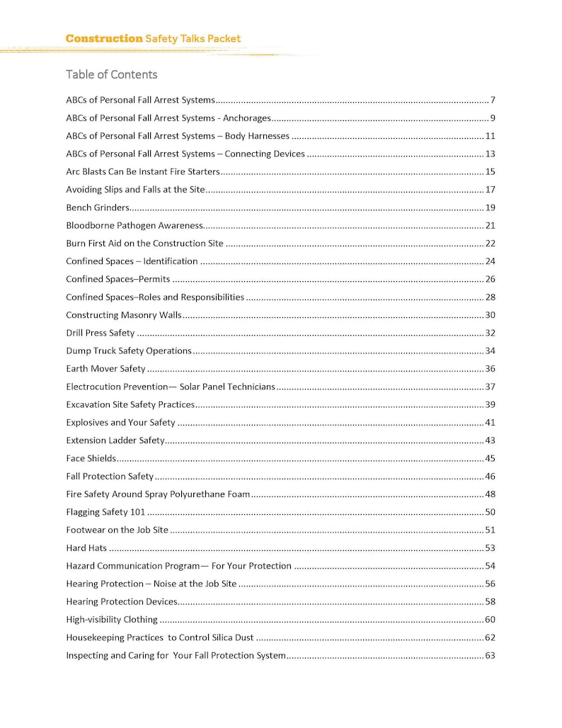 Safety Talk Form Construction Safety Program Site Safety Program Target ...