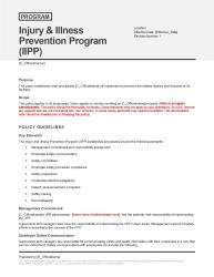 Injury Illness Form Prevention Templates Employee Health Form Work ...