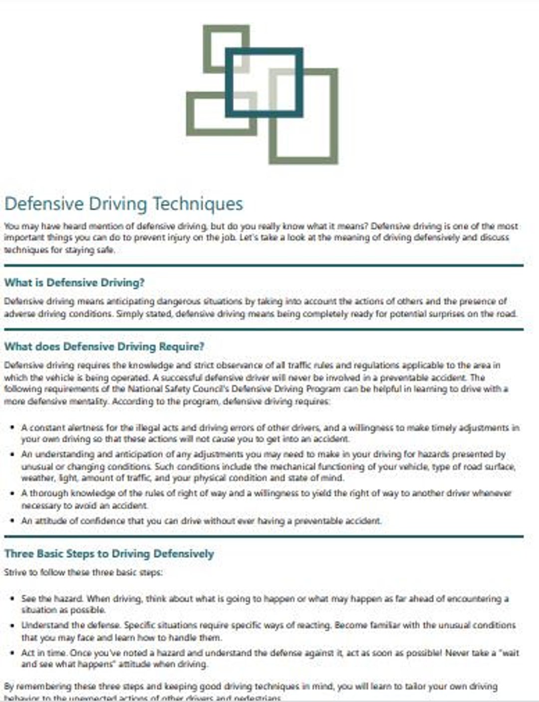 Safe Driving Techniques Drive Training Form Safe Drive - Etsy