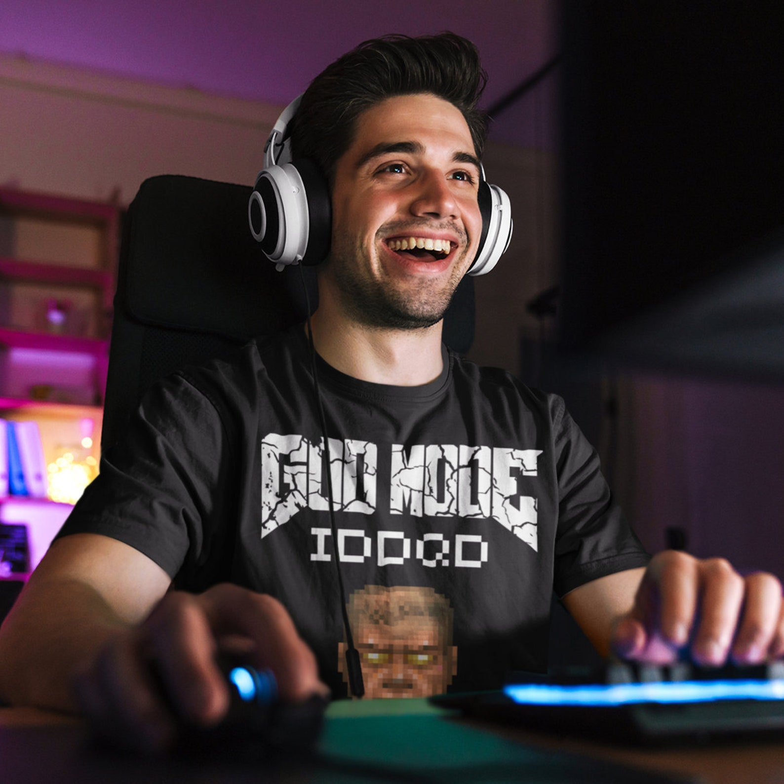 Doom God Mode | IDDQD | Funny Meme T-shirt | Birthday | Gamer | - Etsy