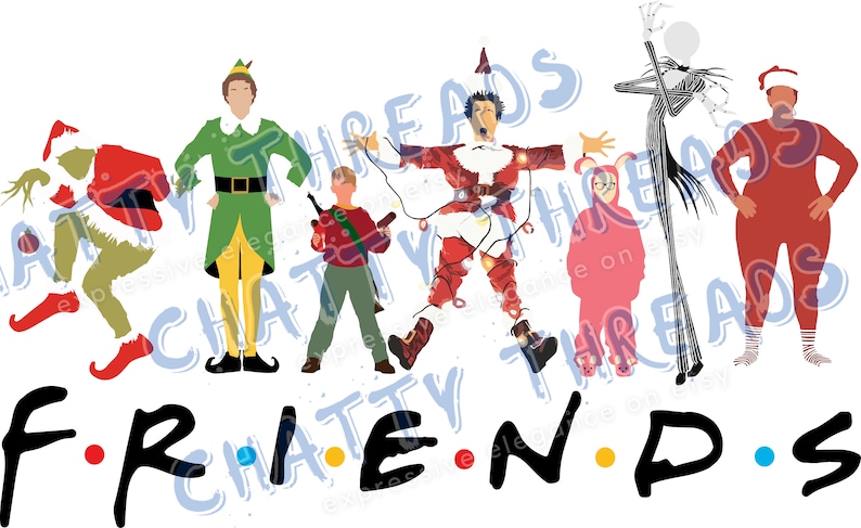 Holiday Movies FRIENDS Minimal PNG Home Alone Christmas Vacation Elf ...