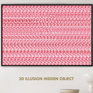 Love You, 3D Stereogram, Optical Illusion, Instant Download, Wall Art ...