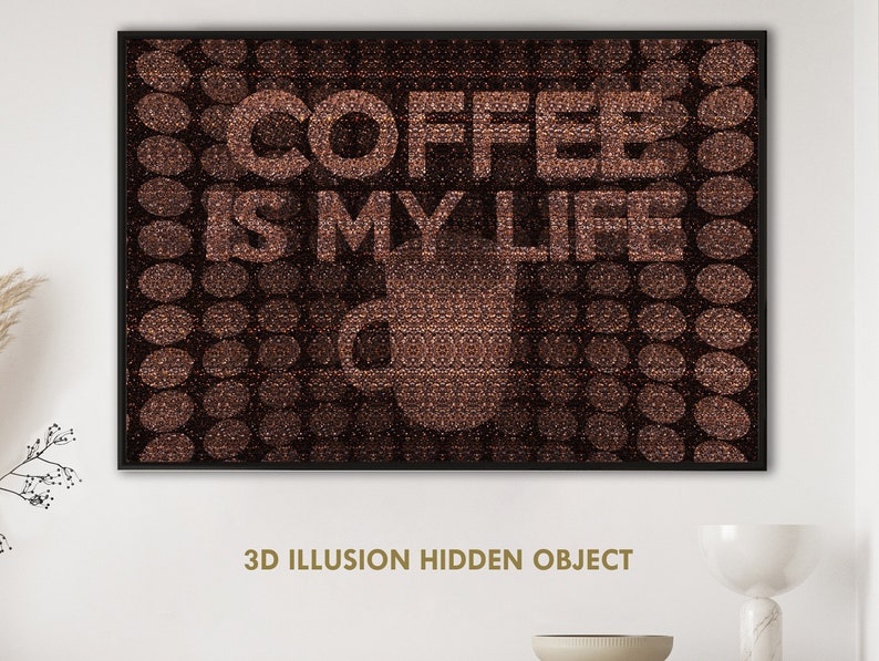 Coffee is My Life, 3D Stereogram, Optical Illusion, Instant Download ...