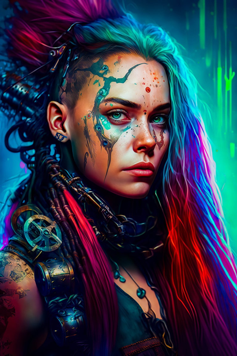 Cyberpunk Girl 10 Digital Art Print Wall Art Digital - Etsy