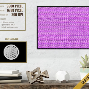Flower of Life, 3D Stereogram, Optical Illusion, Instant Download, Wall ...