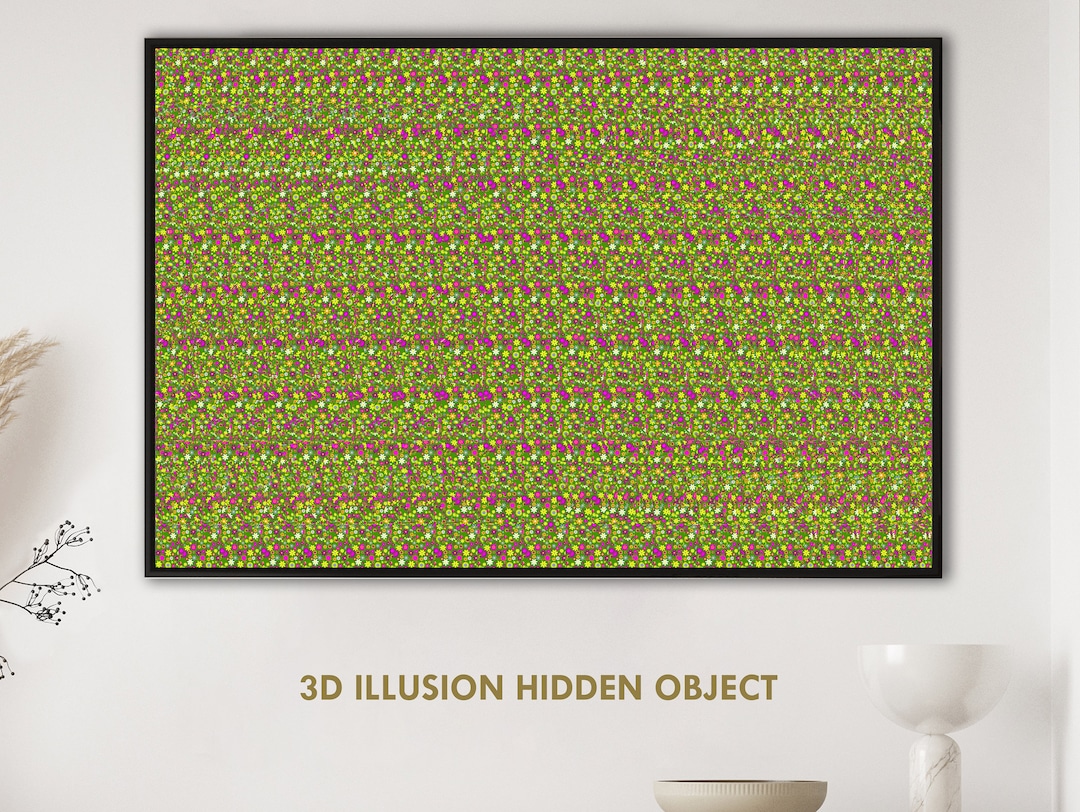 Happy Easter, 3D Stereogram, Optical Illusion, Instant Download, Wall ...