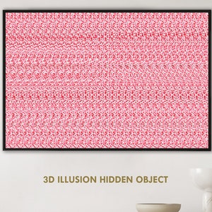 Love You, 3D Stereogram, Optical Illusion, Instant Download, Wall Art ...