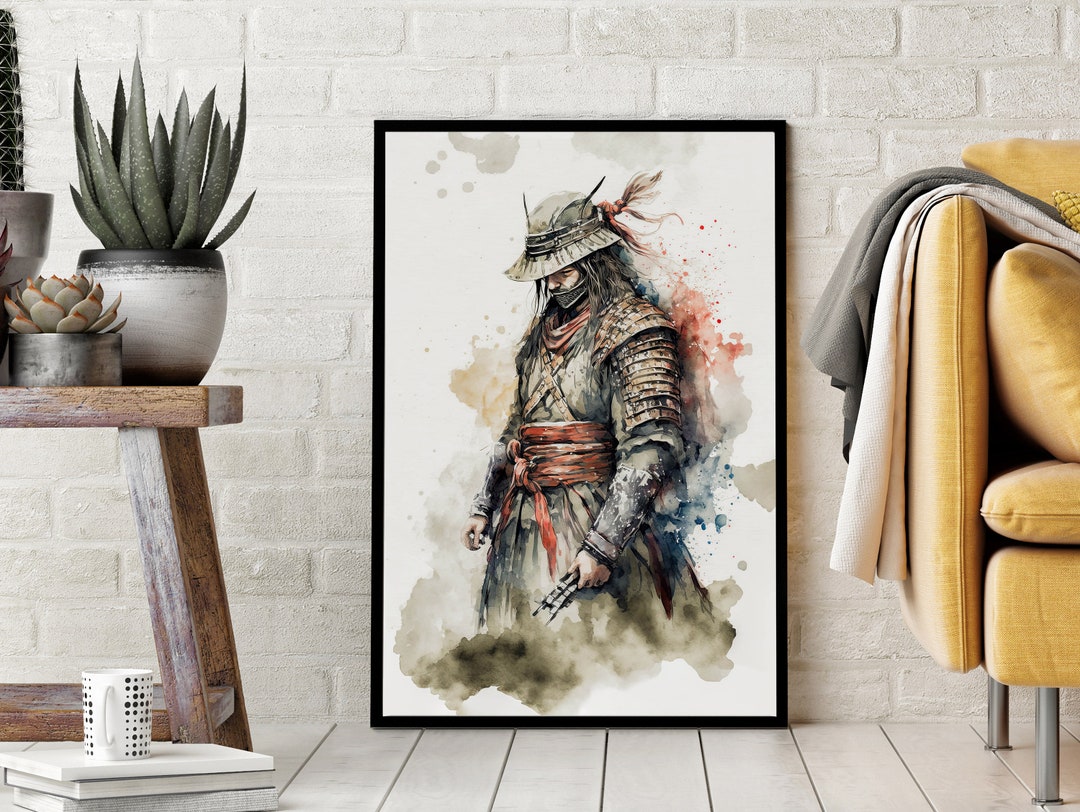 Japanese Samurai 4 - Digital Art Print, Wall Art, Digital Download ...