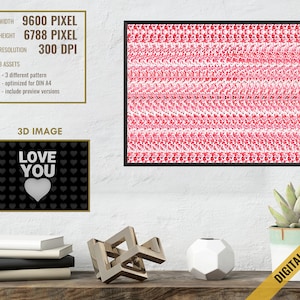 Love You, 3D Stereogram, Optical Illusion, Instant Download, Wall Art ...