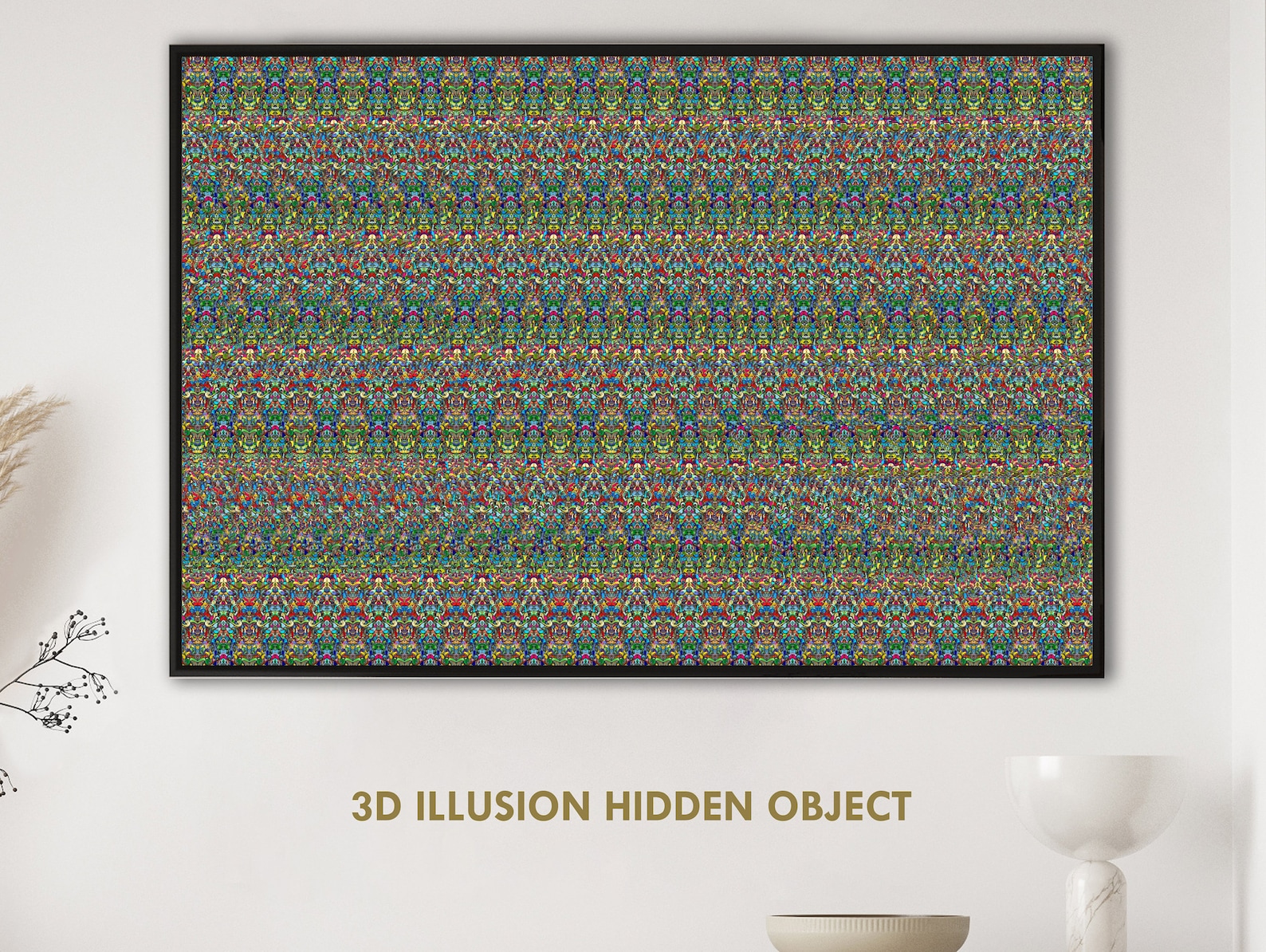 Use It!, 3D Stereogram, Optical Illusion, Instant Download, Wall Art ...