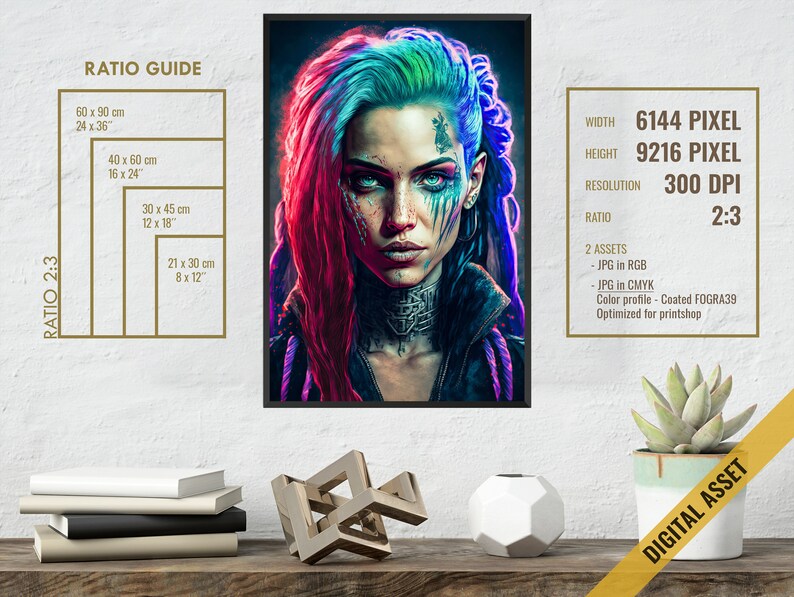 Cyberpunk Girl 3 Digital Art Print, Wall Art, Digital Download, Home ...