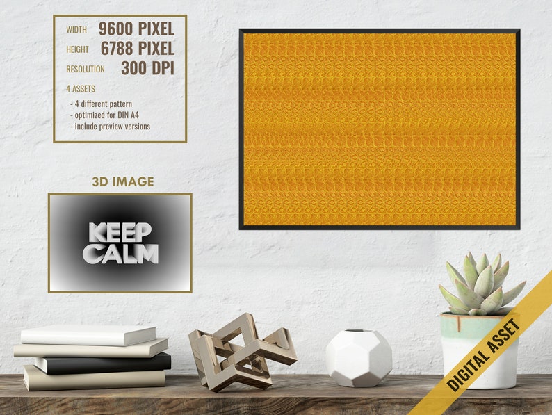 Keep Calm, 3D Stereogram, Optical Illusion, Instant Download, Wall Art ...