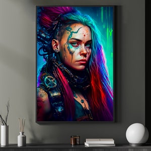 Cyberpunk Girl 10 - Digital Art Print, Wall Art, Digital Download, Home ...
