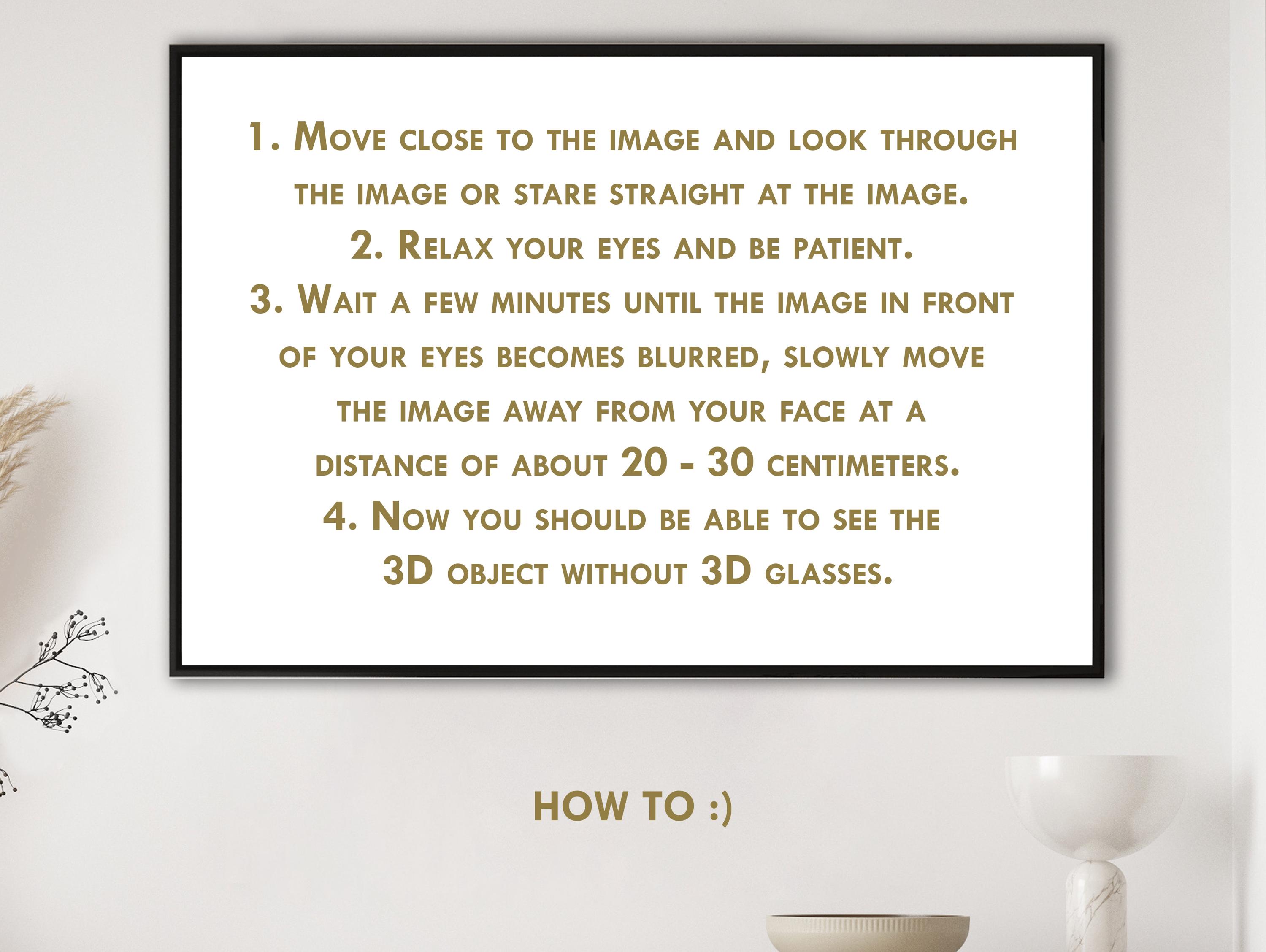 Gotcha, 3D Stereogram, Optical Illusion, Instant Download, Wall Art ...