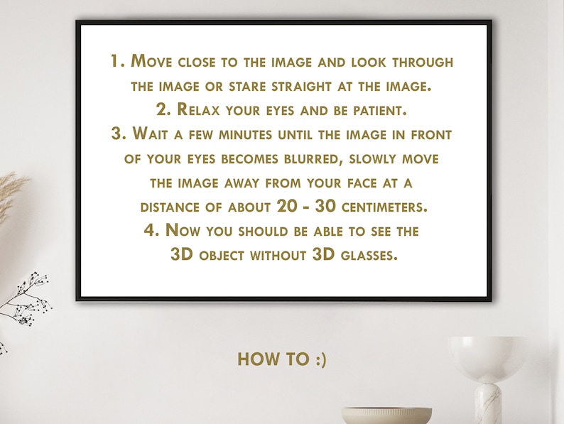 Love You, 3D Stereogram, Optical Illusion, Instant Download, Wall Art ...