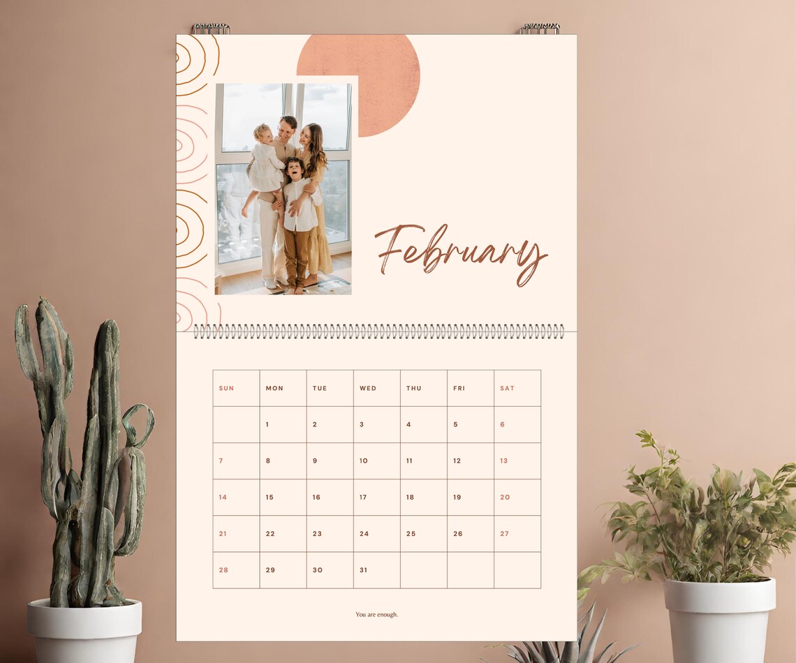 2024 NEW Aesthetic Minimalist Boho Wall Calendar With Photos ...