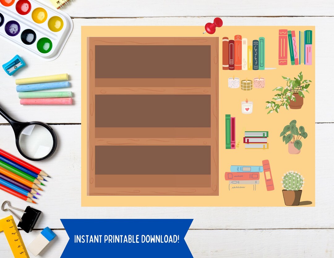 Book Shelf Reward and Sticker Chart Alternative, Instant Dowload to ...