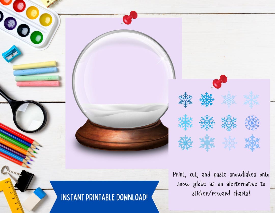 Snow Globe Reward and Sticker Chart Alternative, Therapeutic Tool for ...
