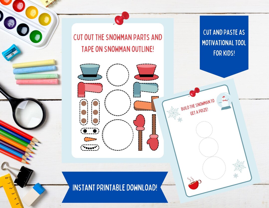 Sticker Chart Alternative, Snowman Themed Motivational Tool, Toddler ...