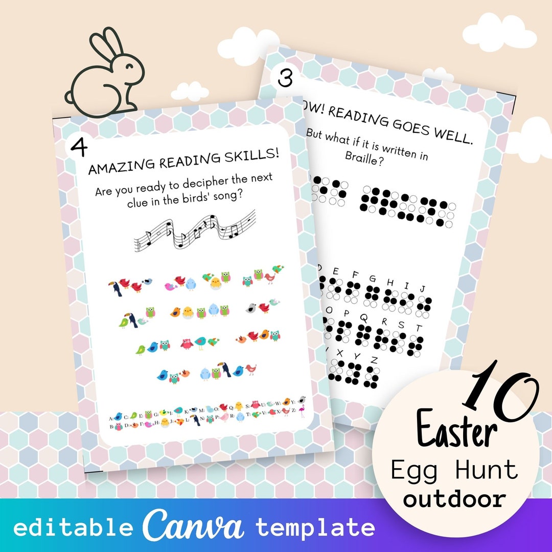EDITABLE Printable Kids Outdoor Yard Easter Egg Hunt Game Bundle, Kids ...