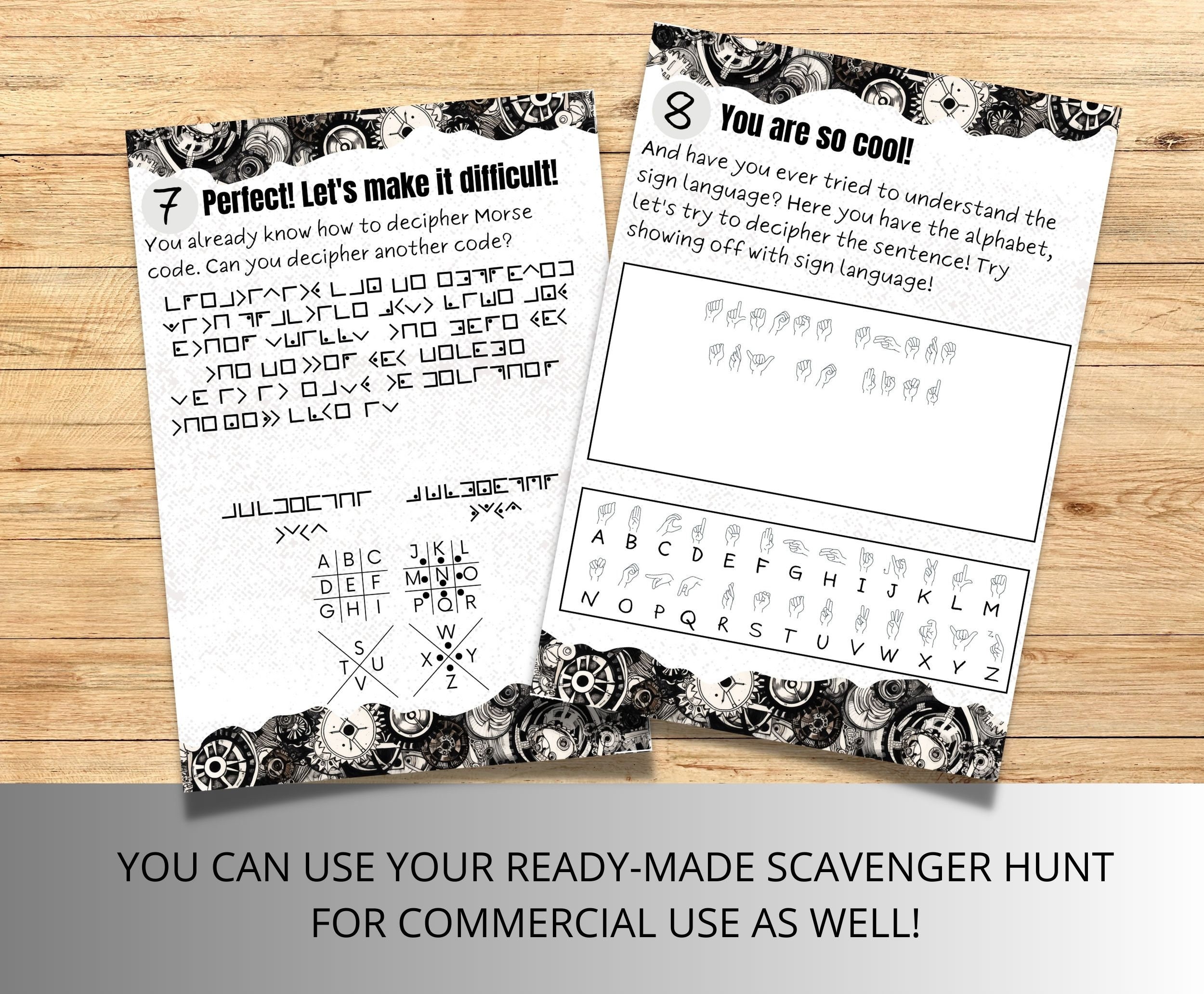 Fully Editable Printable Adult Scavenger Hunt Template Personalizable Outside The Box Treasure