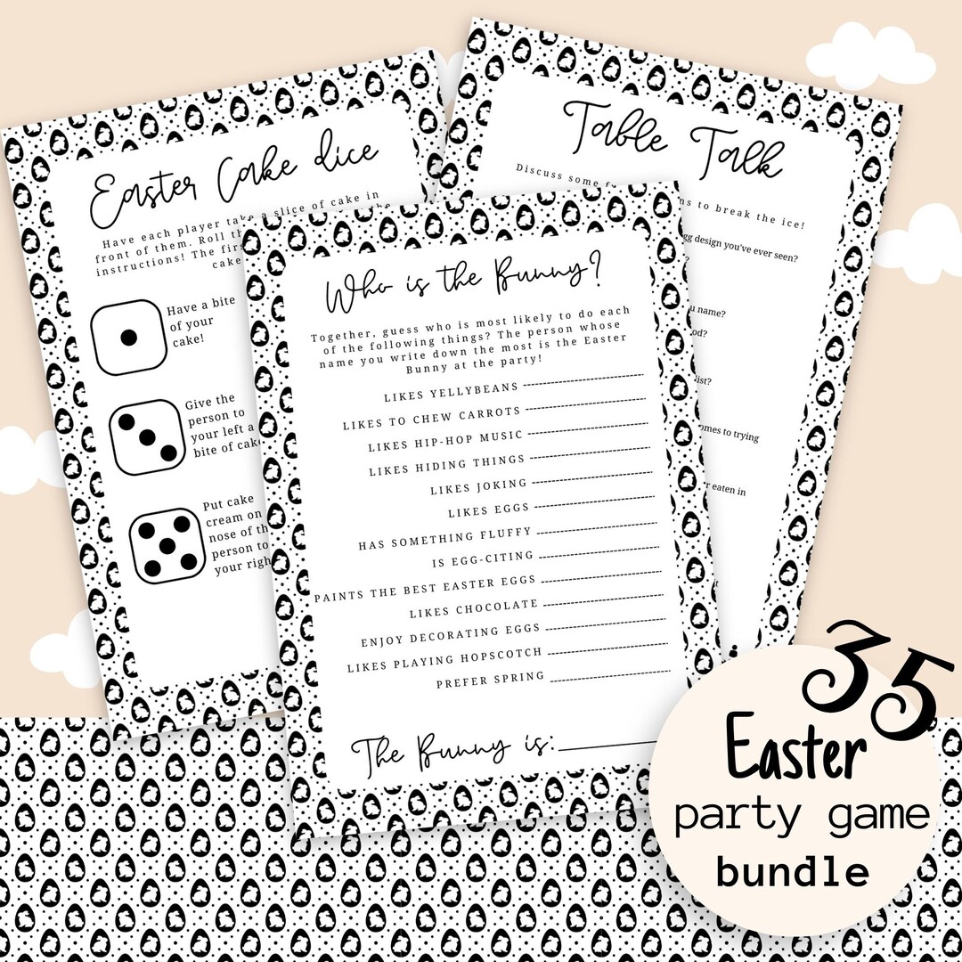 Printable 35 Easter Party Game Bundle, Family Easter Activites, Fun ...