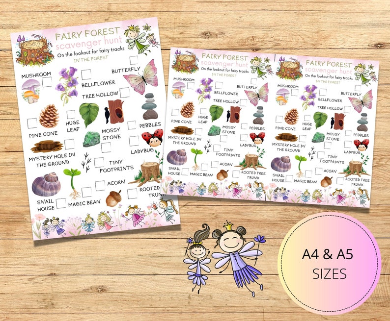Printable Fairy Scavenger Hunt, Instant Download Kids Forest Game ...