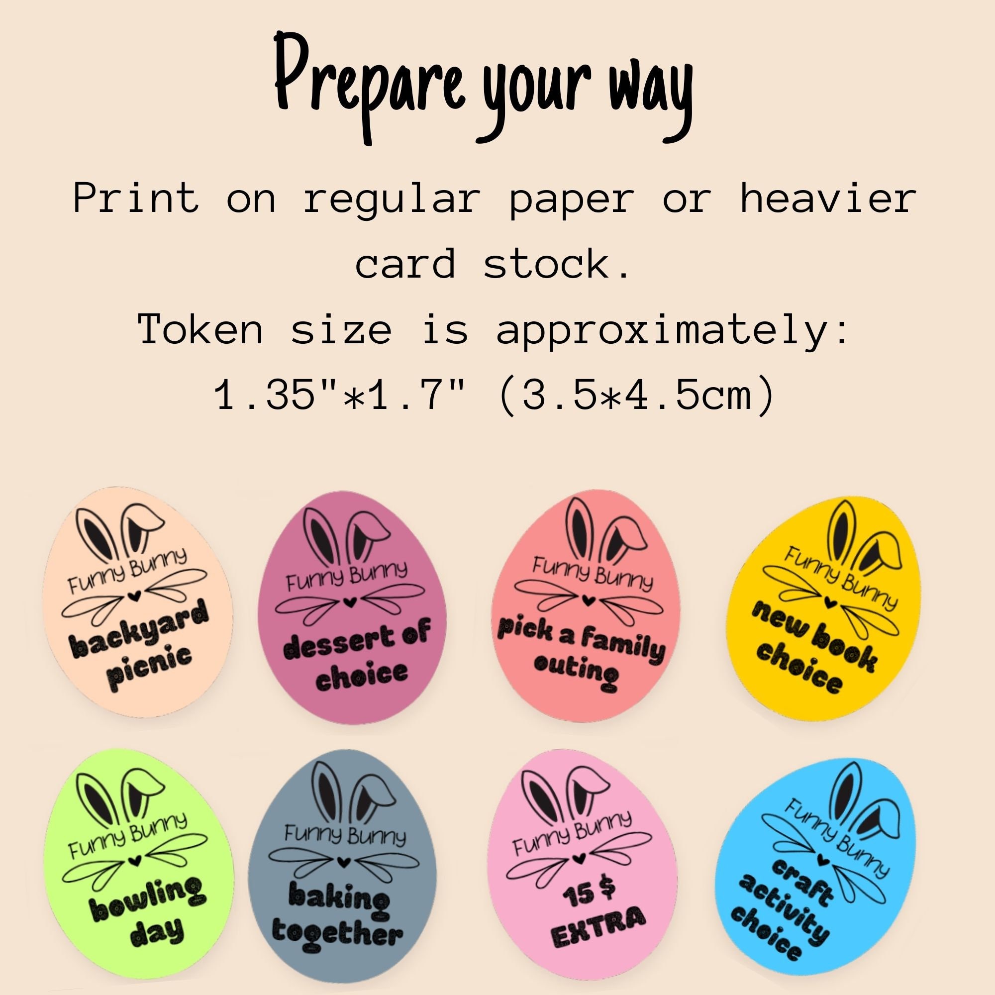 Easter Egg Tokens for Kids, Instant Download Easter Egg Coupons ...