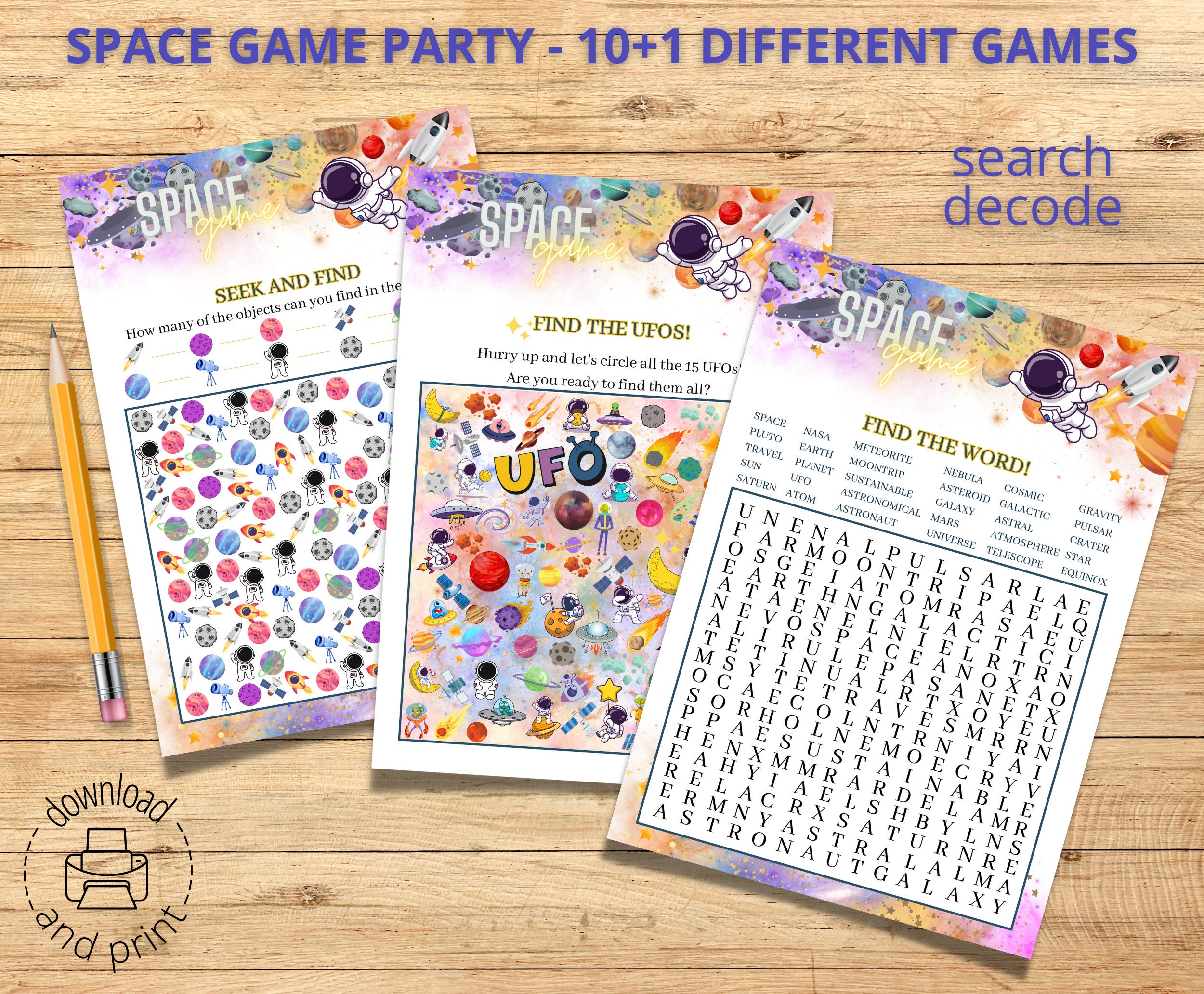 Space Game Party Game, 101 Printable Kids Astronaut Game, Space Party ...