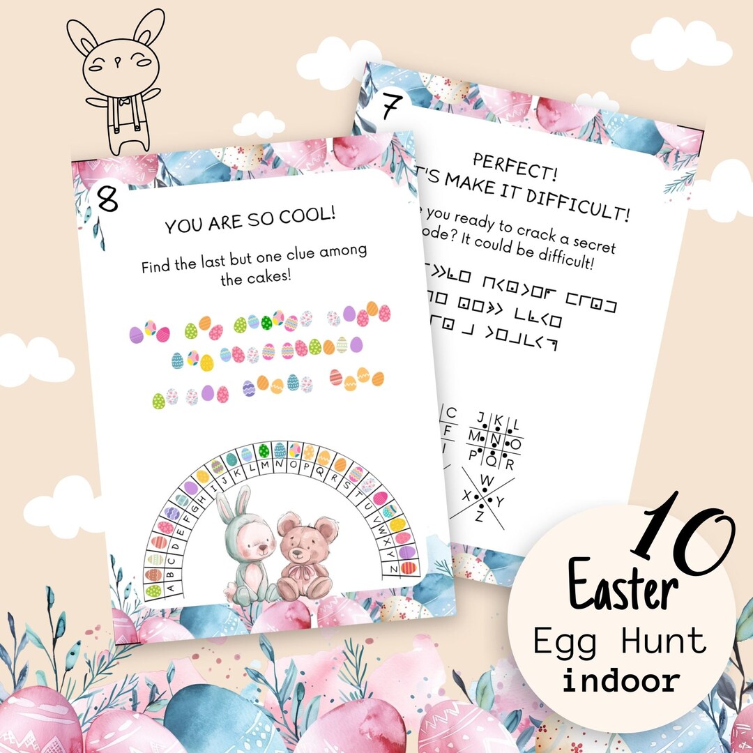 Printable Kids Indoor Easter Scavenger Hunt, Instant Download Children ...