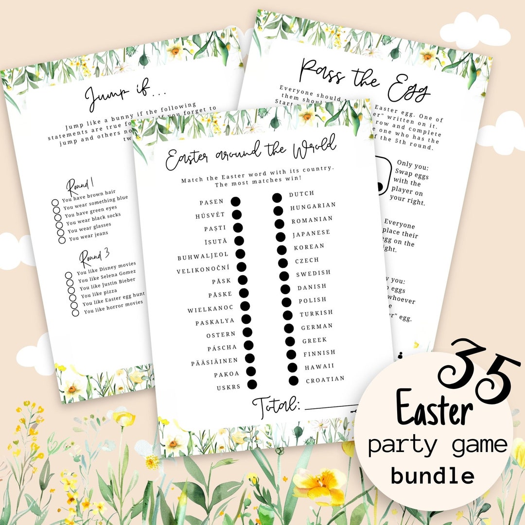 Printable 35 Easter Party Game Bundle, Family Easter Activites, Fun ...