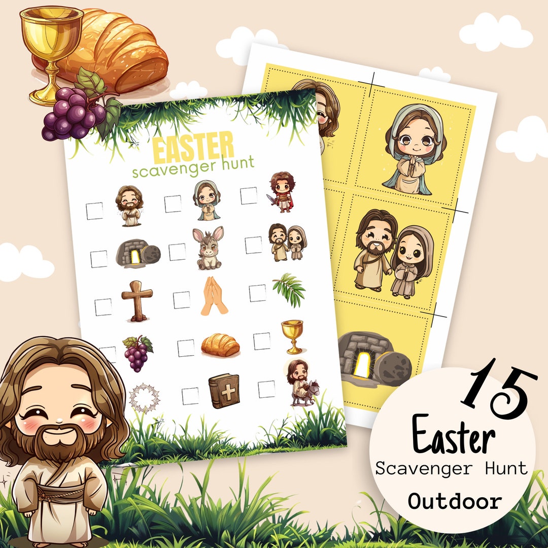 Printable Easter Scavenger Hunt, Instant Download Kids Bunny Hunt Game ...