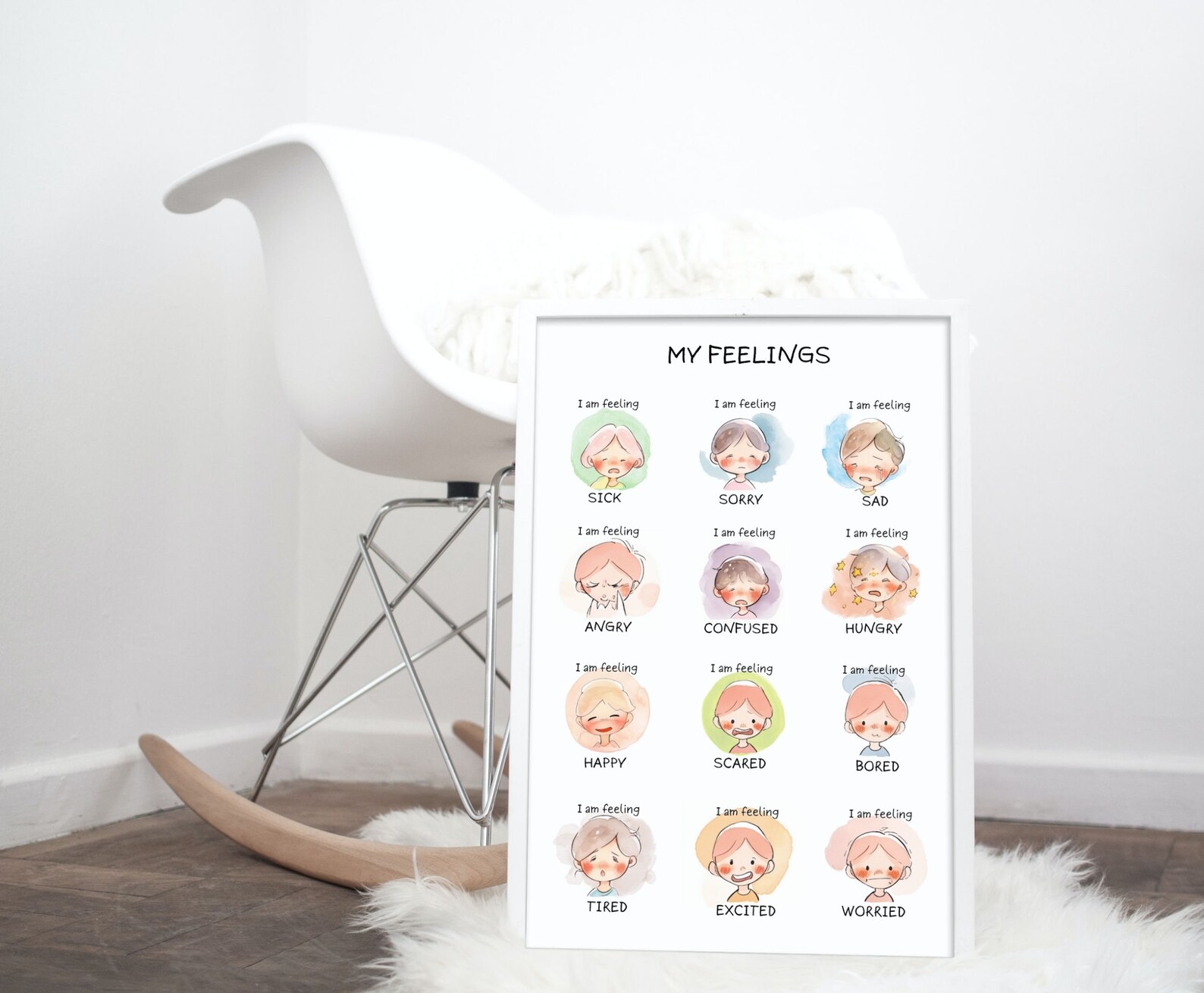Printable Emotion Flashcards and Poster for Toddlers, Feelings Chart ...
