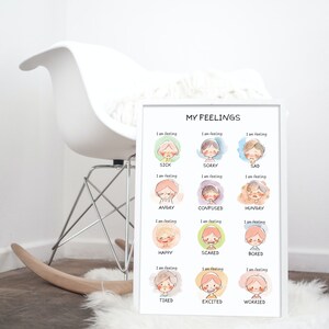 Printable Emotion Flashcards and Poster for Toddlers, Feelings Chart ...