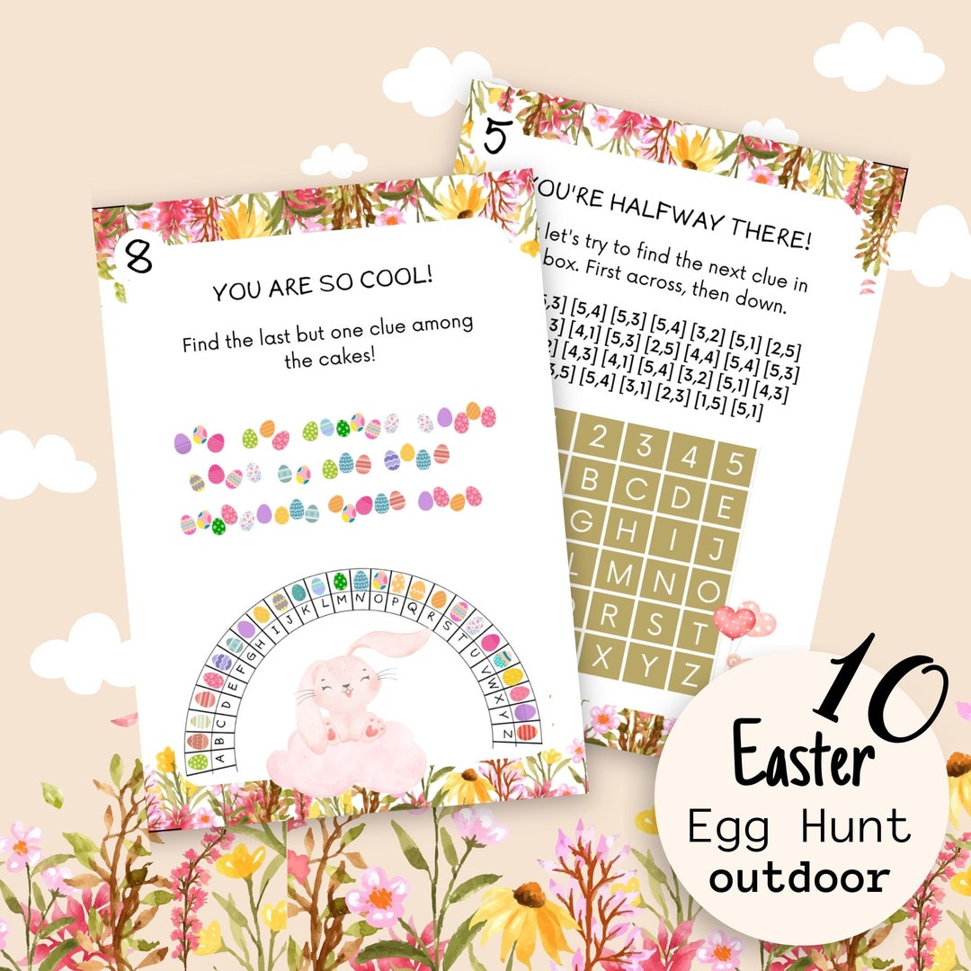Printable Kids Outdoor Easter Scavenger Hunt, Instant Download Children ...