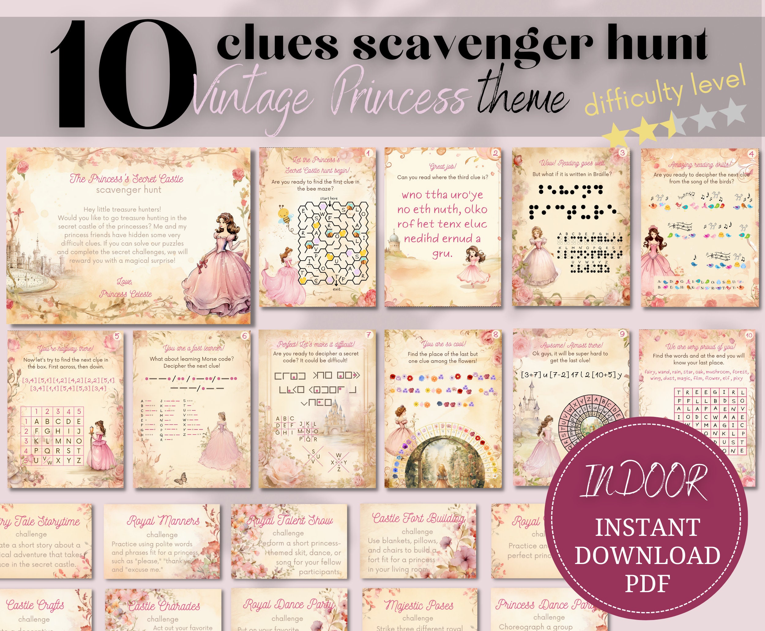 Indoor Printable Princess Secret Castle Scavenger Hunt - Etsy