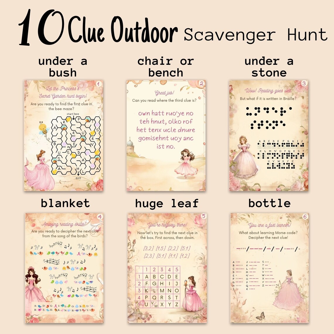 Outdoor Printable Princess Secret Garden Scavenger Hunt, Instant ...