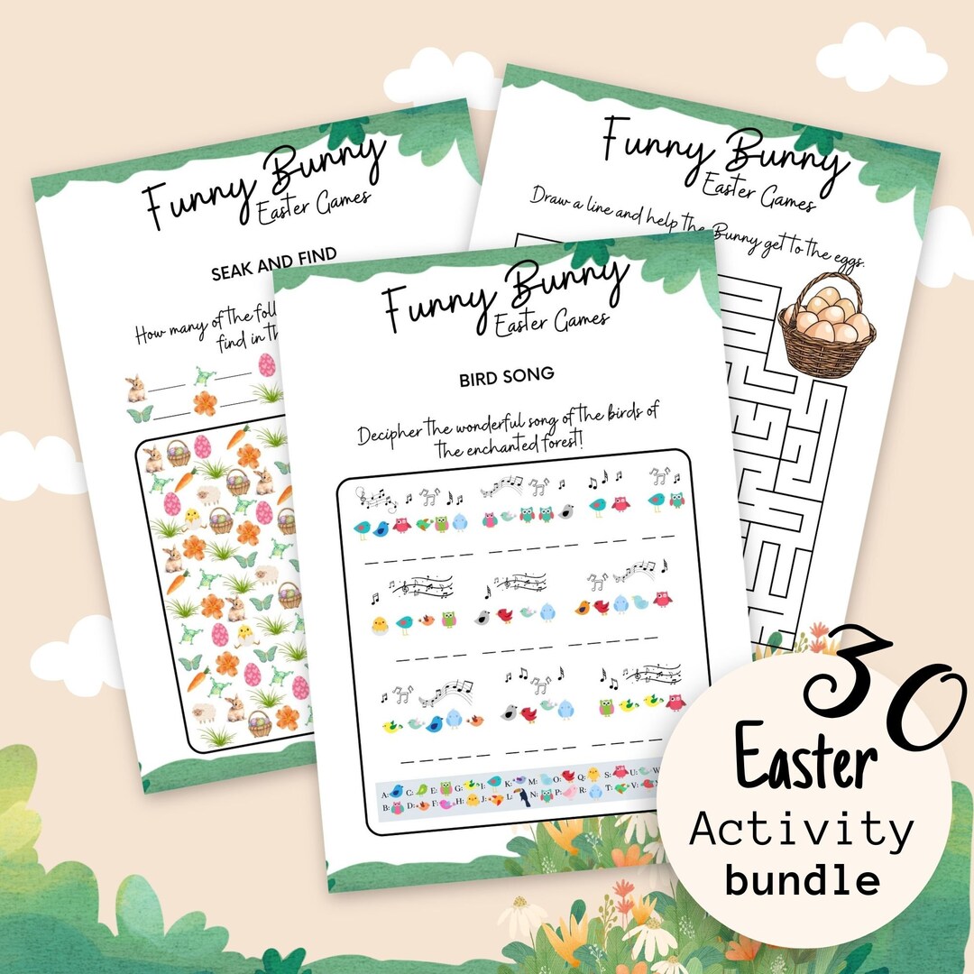 30pc Easter Activity Bundle for Kids, Easter Games, Spring Games ...