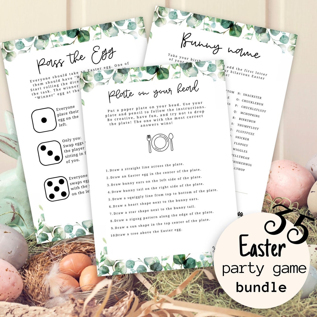 Printable 35 Easter Party Game Bundle, Family Easter Activites, Fun ...