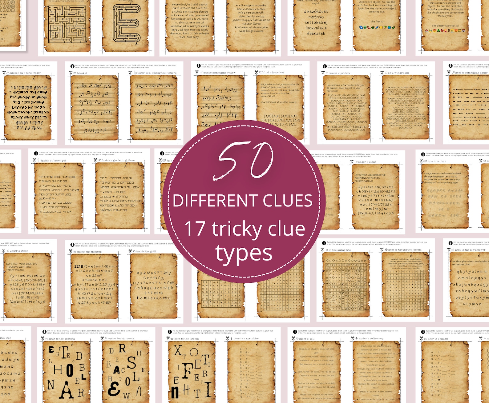 50 Clue Adult Outdoor "the Great Expedition" Scavenger Hunt, Instant ...