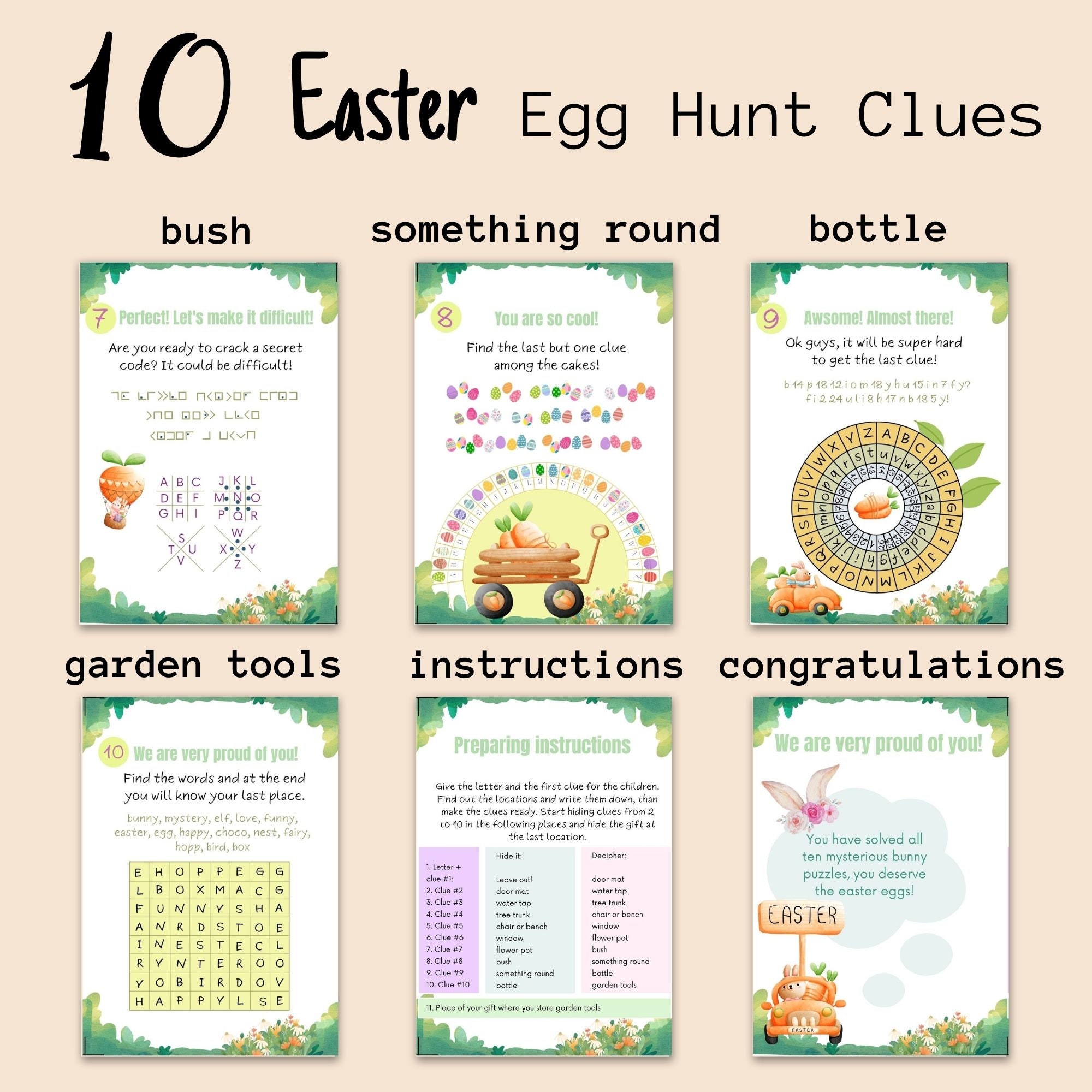 Printable Kids Outdoor Easter Scavenger Hunt, Instant Download Children ...