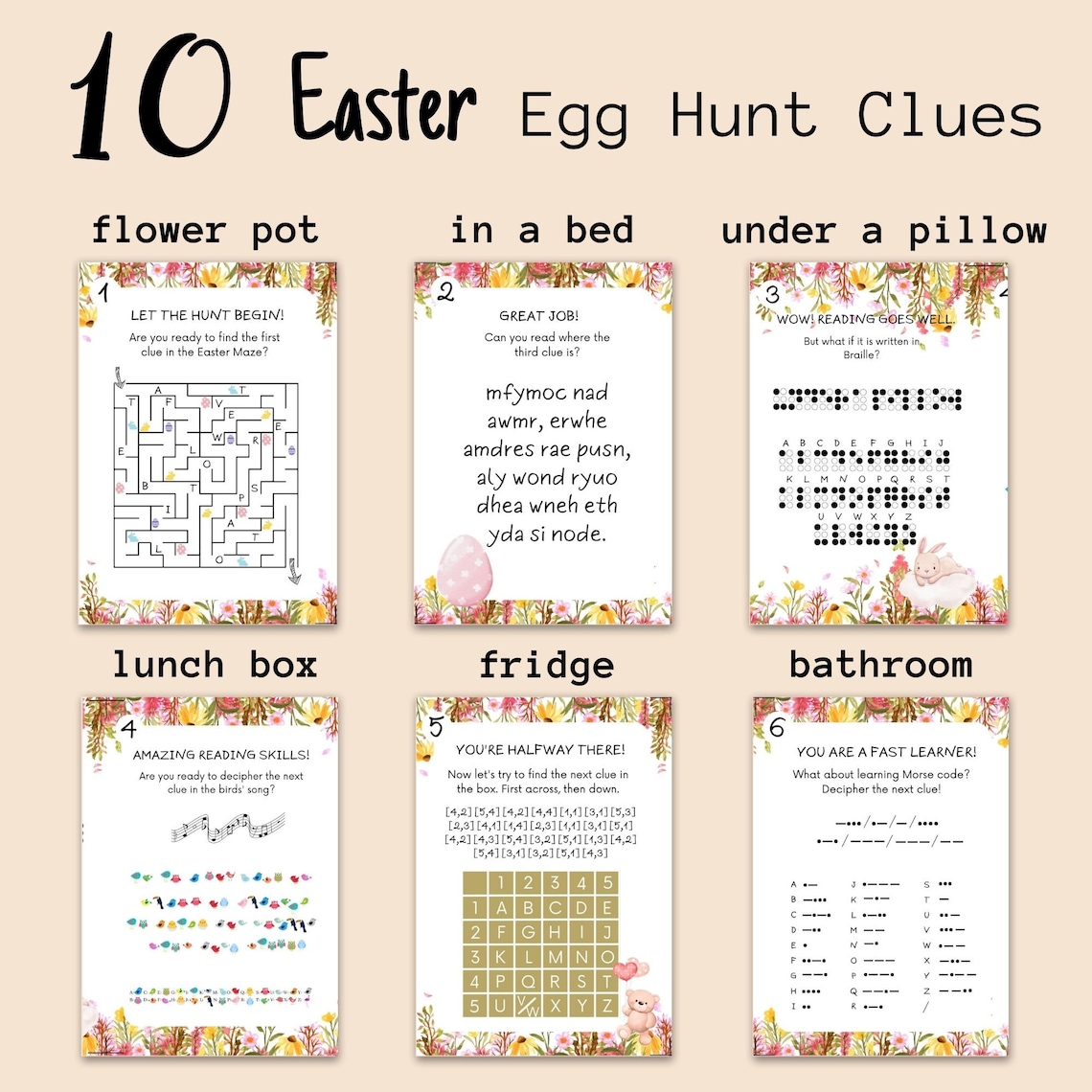 Printable Kids Indoor Easter Scavenger Hunt, Instant Download Children ...