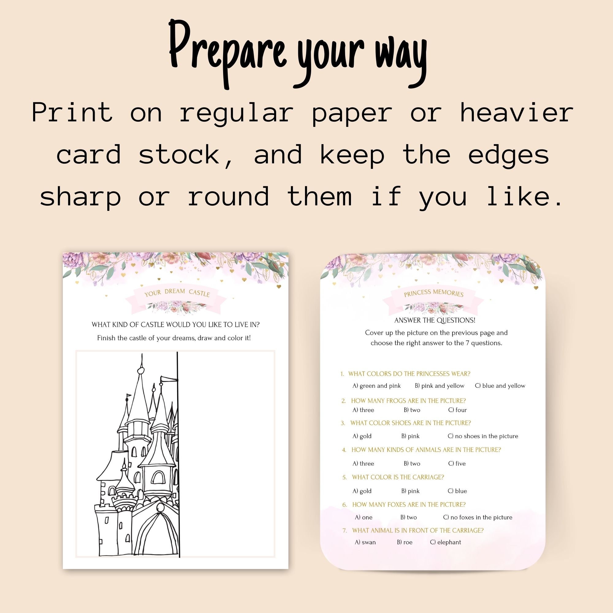 Princesses Party Game, 15 Printable Games for Girls, Little Girls ...