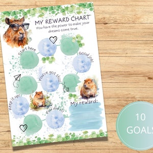 Printable Capibara Reward Chart, Kids Behavior Core Chart PDF Instant ...