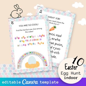 EDITABLE Printable Kids Indoor Easter Egg Hunt Game Bundle, Kids Canva ...