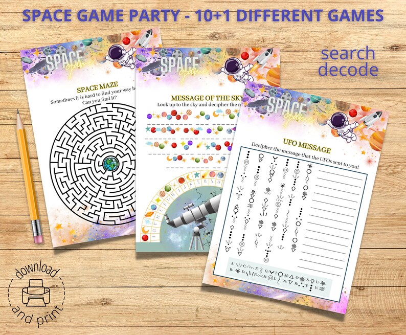 Space Game Party Game, 101 Printable Kids Astronaut Game, Space Party ...