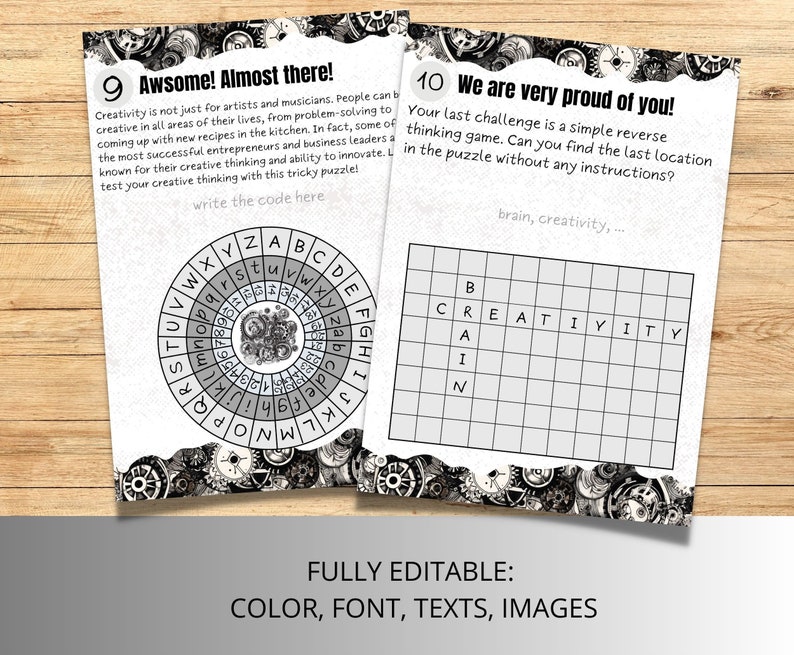 Fully Editable Printable Adult Scavenger Hunt Template, Personalizable ...